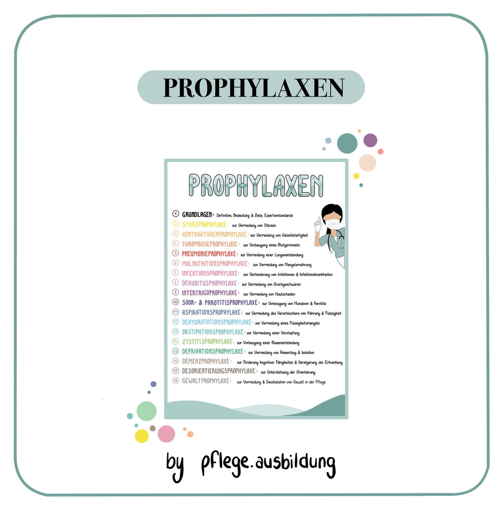 Prophylaxen in der Pflege – PFLEGELERNZETTEL